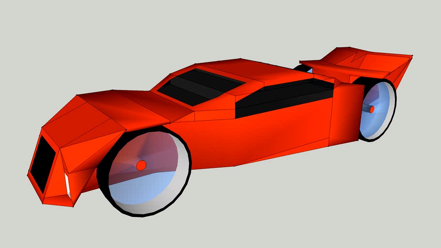 Concept Car with Translucent Rims 3d model
