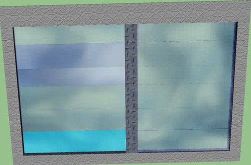 Glass Concertina Window 3d model