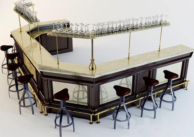 French bar table 3d model