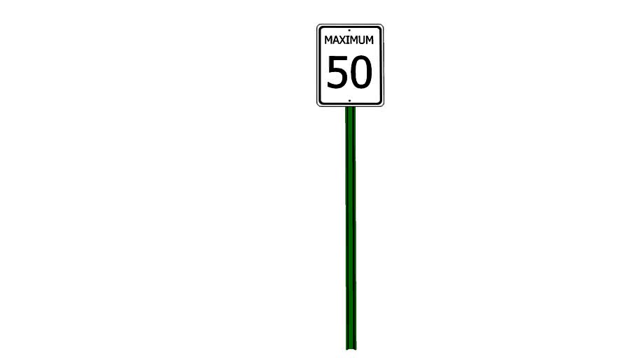 Maximum 50 kph Sign 3d model
