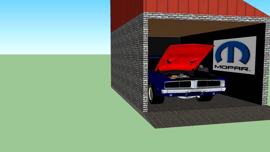 mopar racing garage 3d model