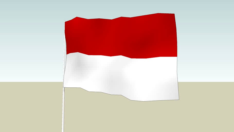 Bendera Indonesia 3d model