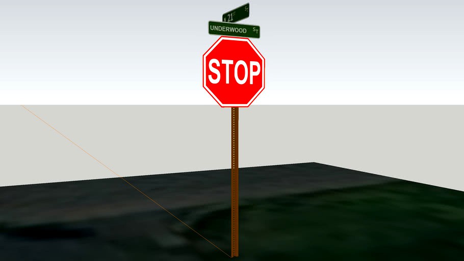 Stop Sign / Street Name Sign 3d model