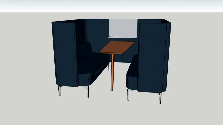 Pullman Booth 2 Seat Booth 3d model