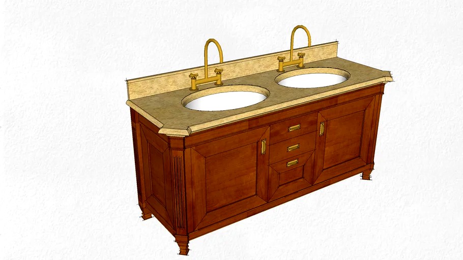 Lavabo classico doppio 3d model