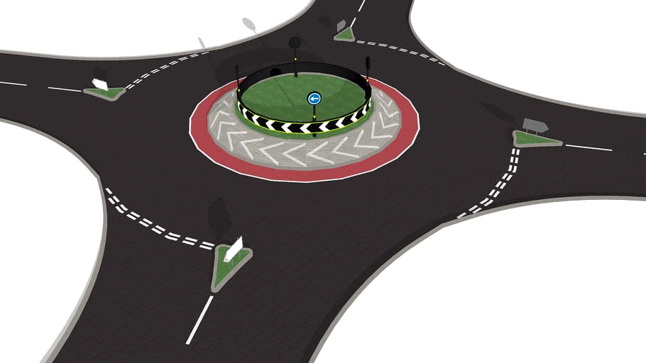 4 Way Roundabout 3d model