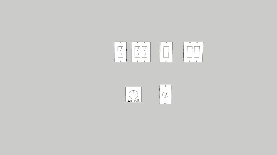 Electrical outlets & switches Decora 3d model