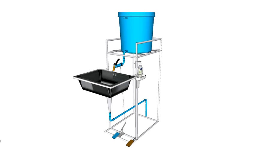 COVID CHM 120 Pedal Operated Hand Washing Station 3d model