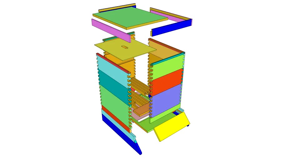 Langstroth Beehive - Fully detailed exploded drawings with dimensions ...