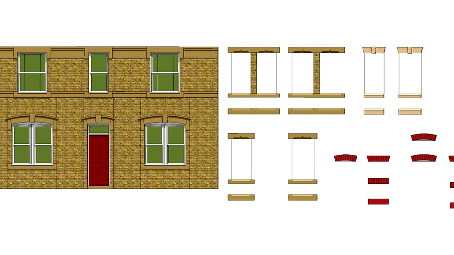 WINDOW HEADS & SURROUNDS 3d model