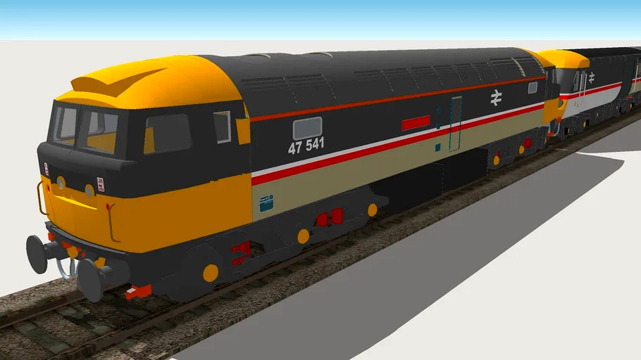 Intercity Class 43 Intercity Executive With Buffers and Class 47 3d model