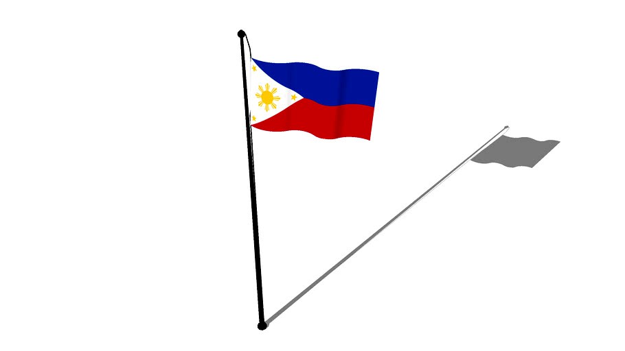 Flag of Philippines - Bandila ng Pilipinas 3d model