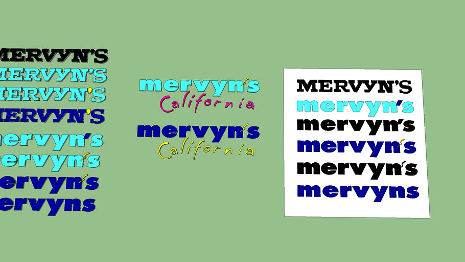 Mervyn's Logo Signs 3d model