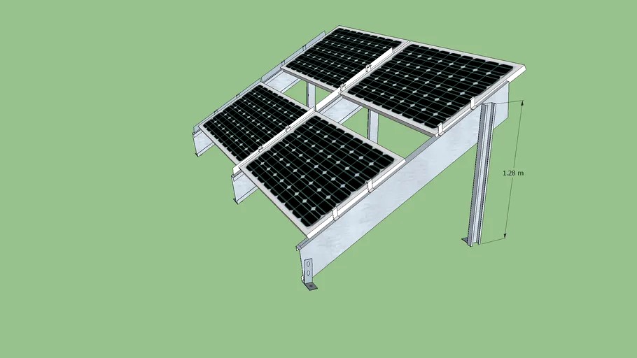 small solar pv system mounting structur 3d model