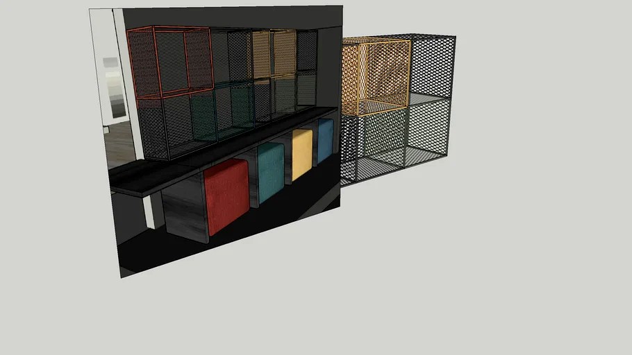 colored cubes mesh / metal /steel storage - shelves 3d model
