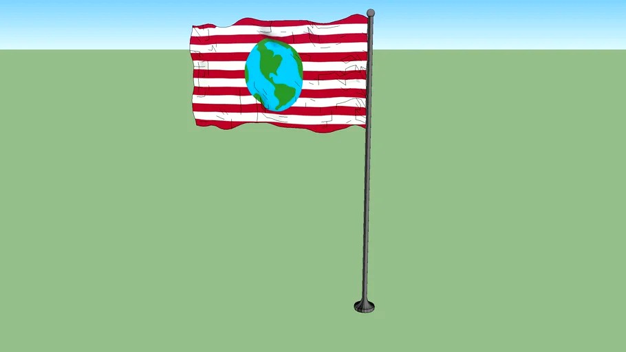 Futurama Earth flag 3d model