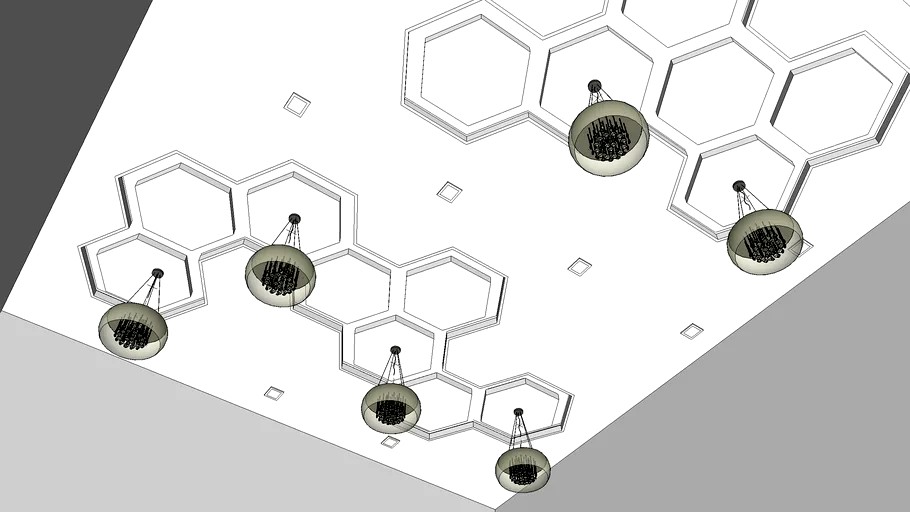 HEXAGON CEILING DESIGN 3d model