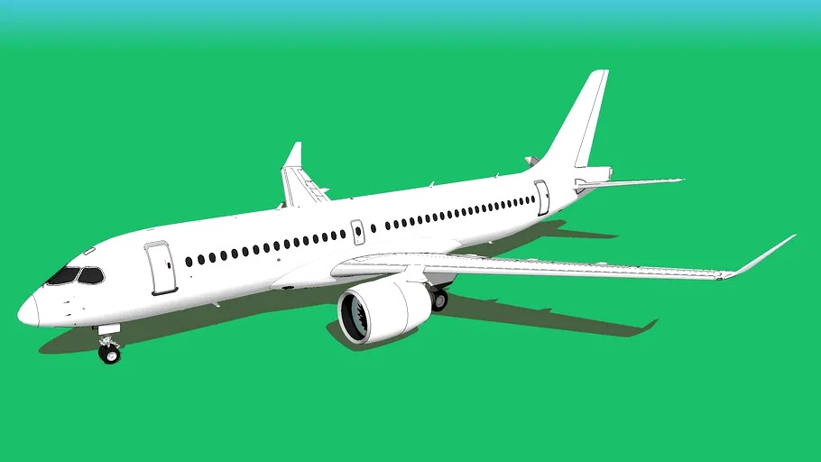 Template - Airbus A220-300 (v.2) 3d model