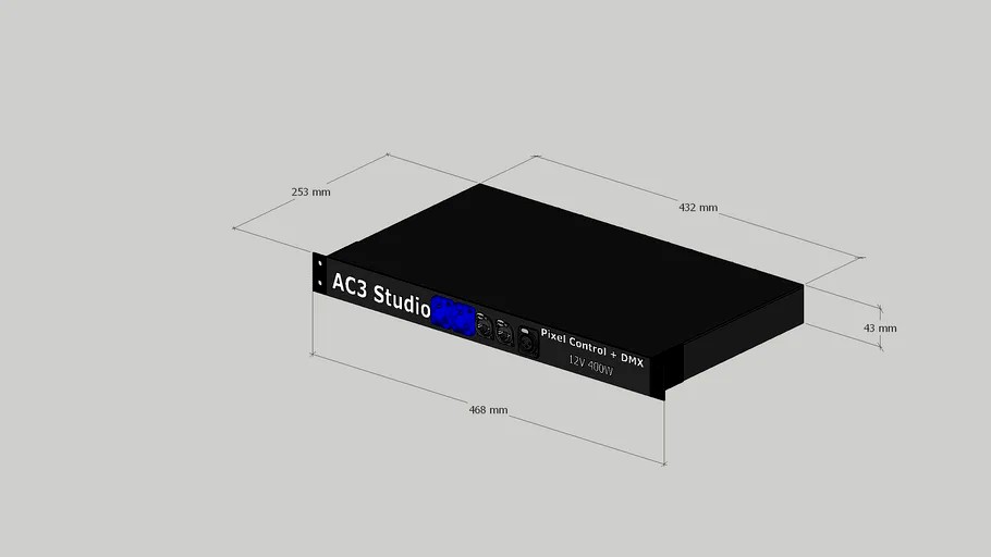 Rack 1U Control Pixel LED 3d model