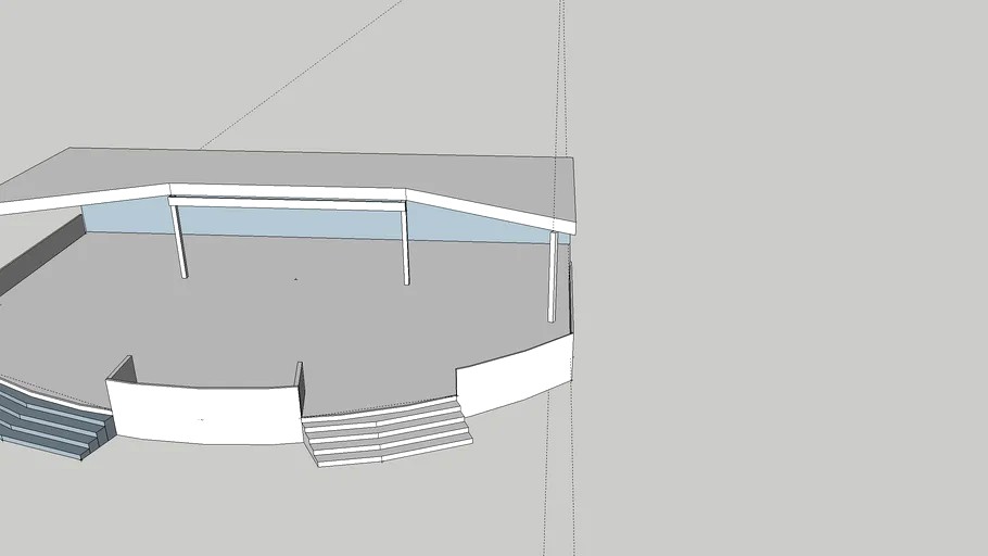 bricktown event center stage curved with steps 3d model
