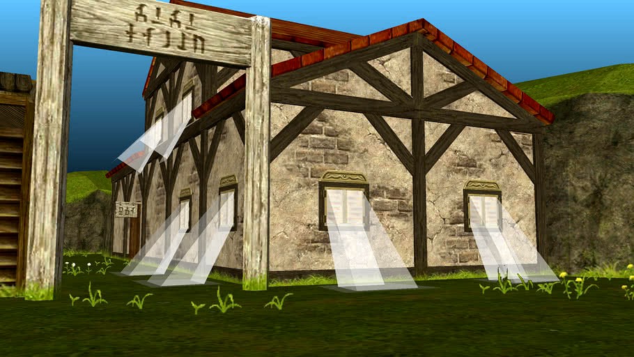 Lon Lon Ranch bei nacht 3d model
