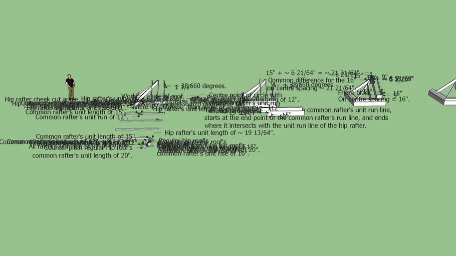 Hip Roof Layout 3d model