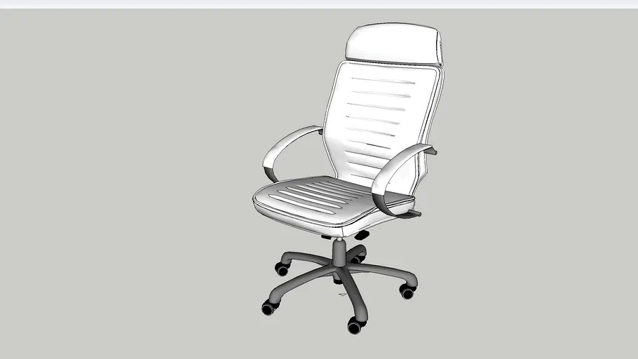 kursi kerja, office chair white 3d model