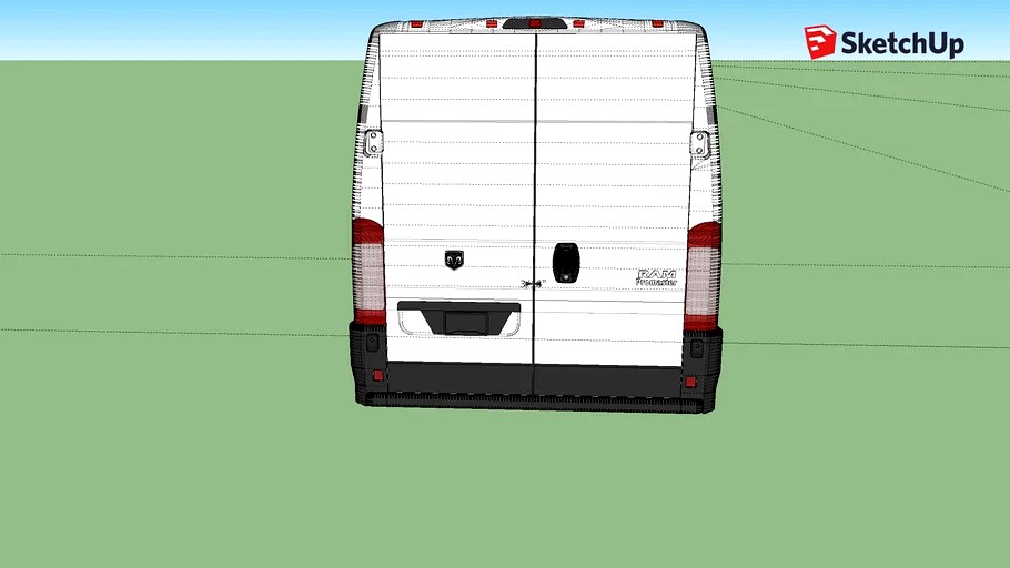 Cutaway Layout Template for 2018 Dodge Promaster 159" WB Long Van 3d model