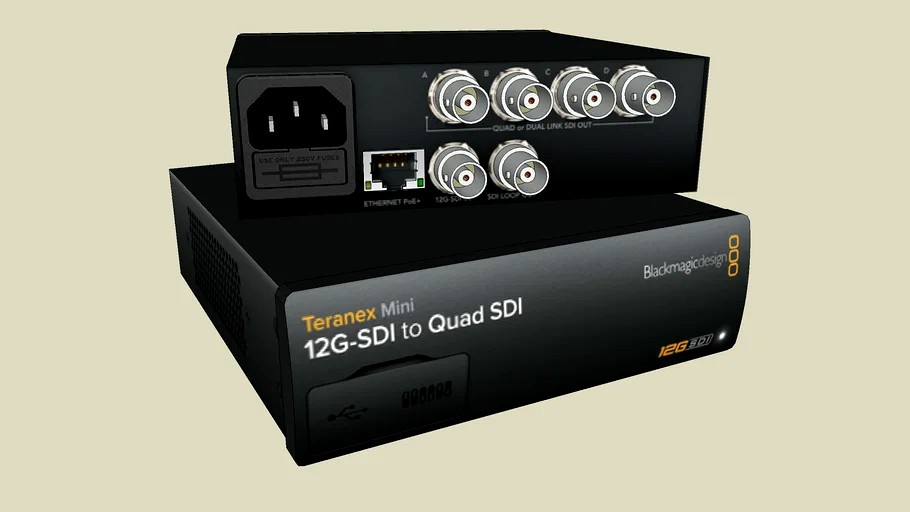 Blackmagic Design - 12G to Quad SDI 3d model