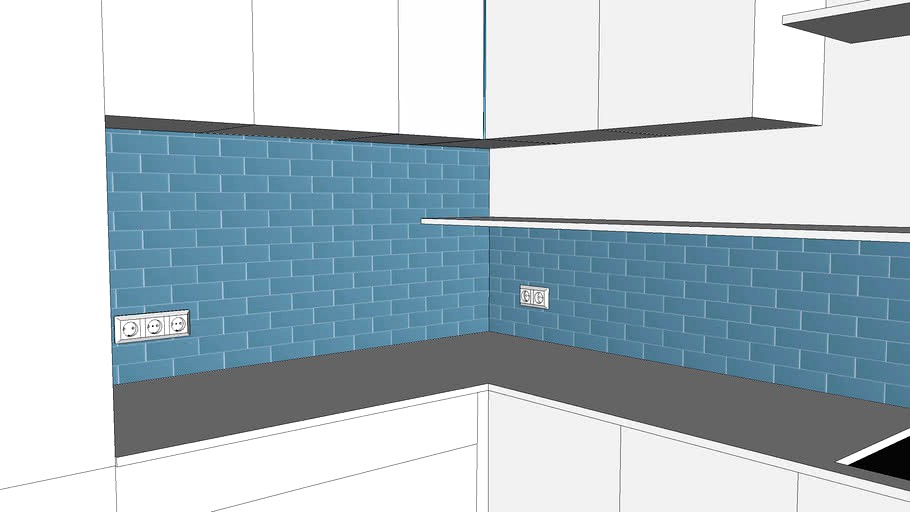 mismatched backsplash 3d model
