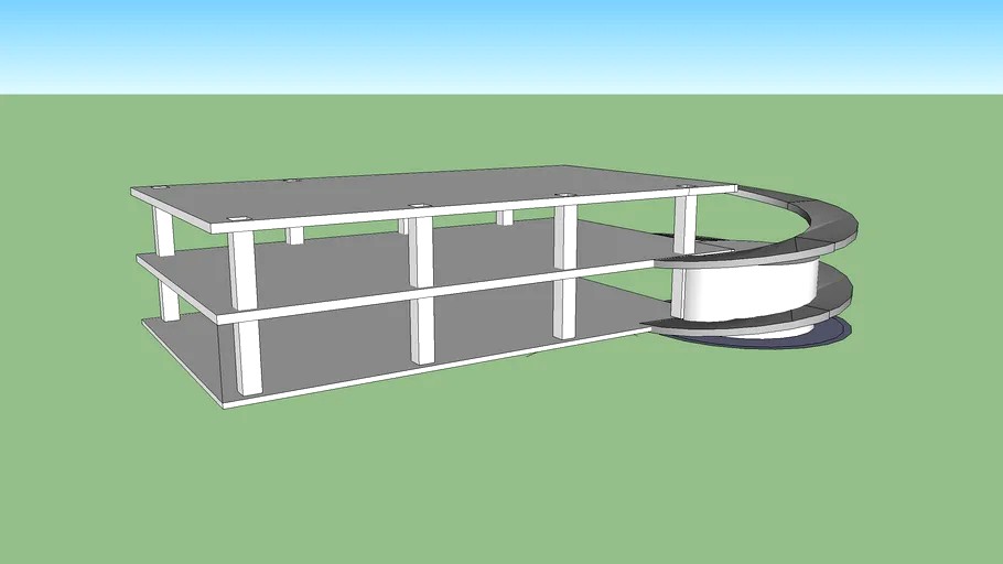 parking with helical ramp - car 3d model