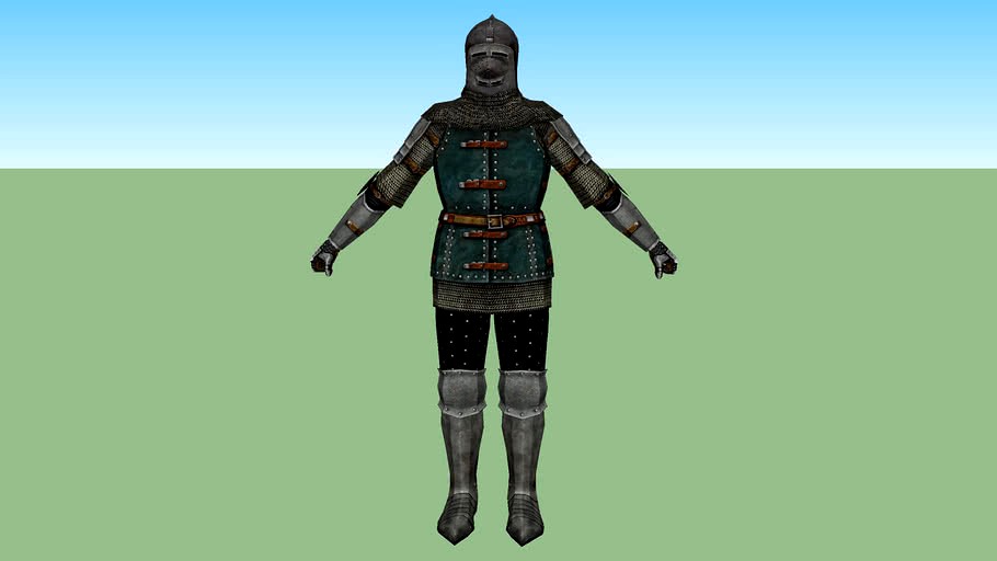 Brigandine Clad Knight 3d model