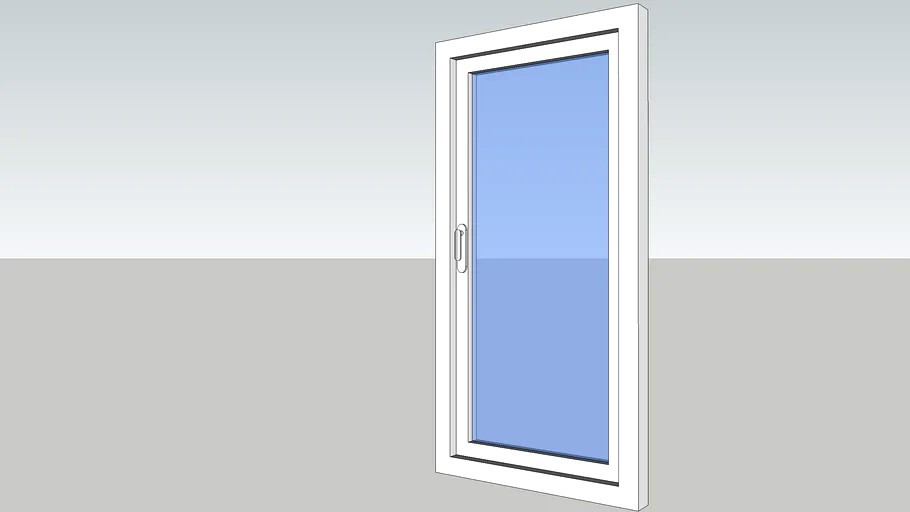 UPVC casement window - white - 80 x 120 cm 3d model