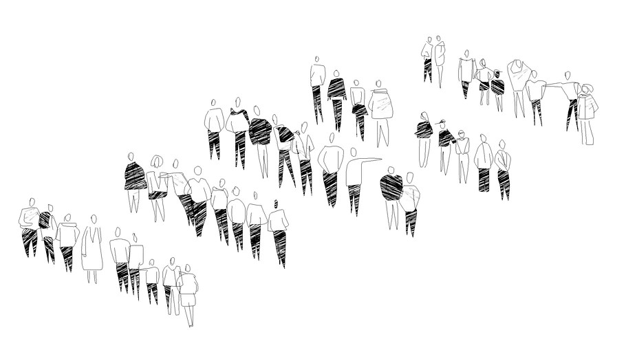 45 x sketchy people for use in rough visuals 3d model