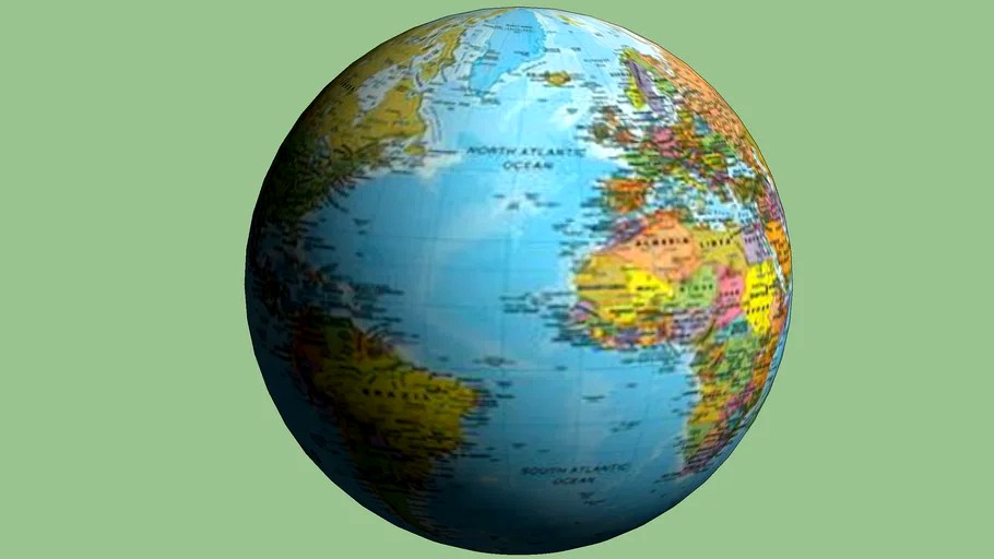 Political planisphere 3d model