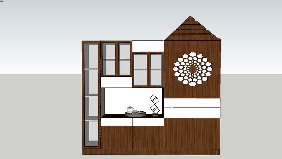 pooja and crockery unit 3d model