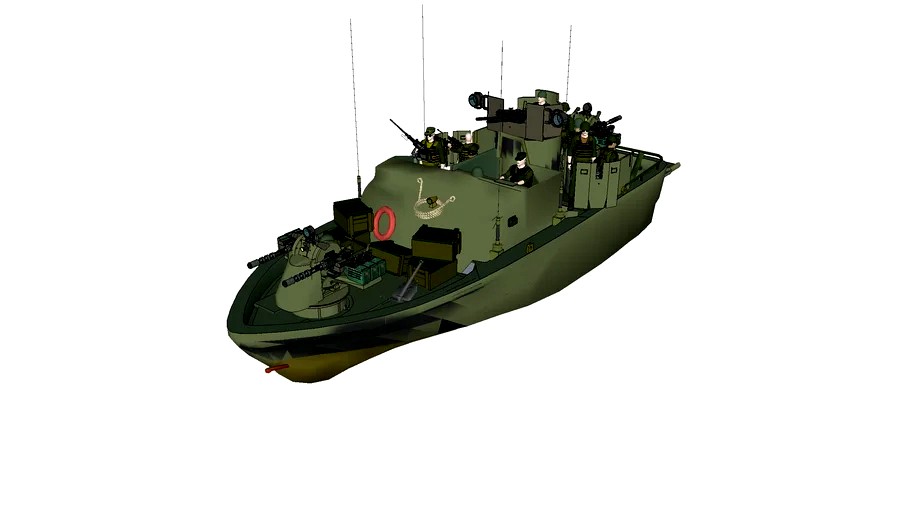 US+ARMY+VIETNAM+ERA+river patrol boat 3d model