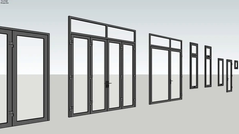 Door - cửa nhôm kính - Xingfa 3d model