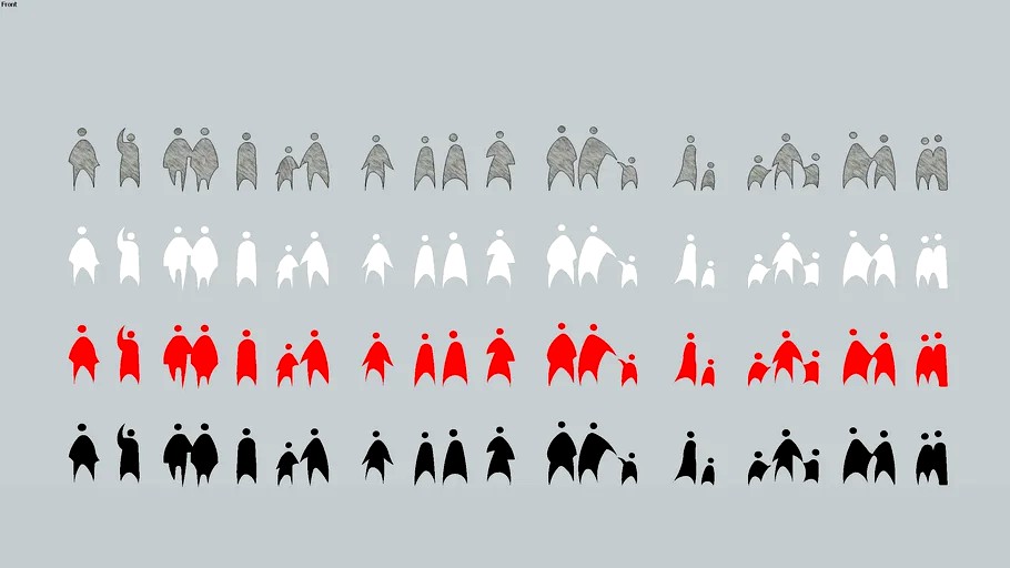 Scale figures/Figures d'échelle ; 2d people humans/2d personnes humains ...
