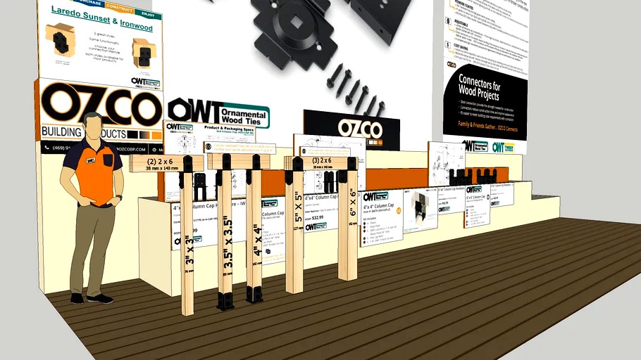 OZCO Ornamental Wood Ties: Adjustable Column Caps for 4x4 and 6x6 ...