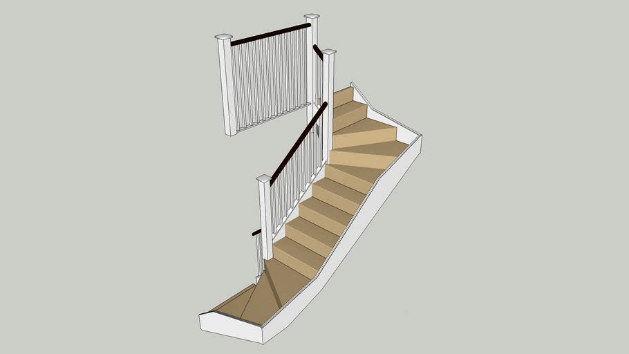 C-shaped stairs 3d model