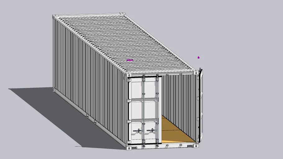 40' Shipping Container ISO Fully Detailed with door swivel keys 3d model