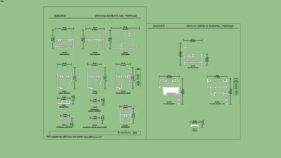 PERFILES DE ALUMINIO EUROVENT SERIE 35 3d model