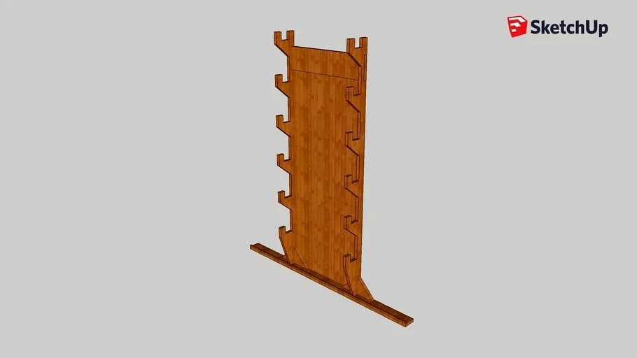 Gun rack with pistol shelf 3d model