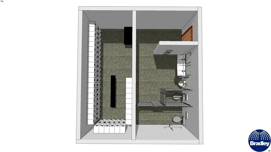 ADA Locker Room and Restroom Layout 3d model