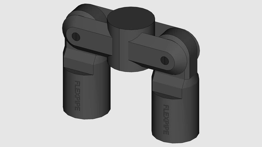 HJ-14 : Double pivot joint set steel bk 3d model