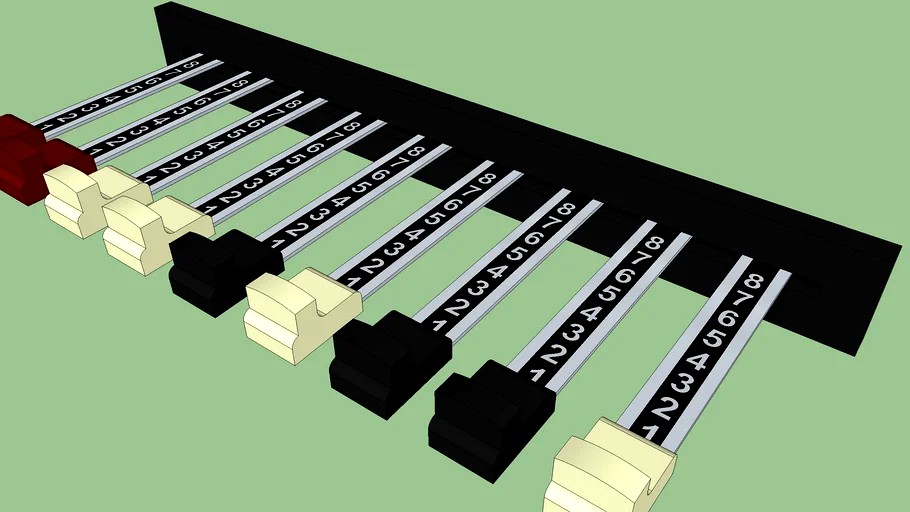 Drawbars Hammond Organ 3d model