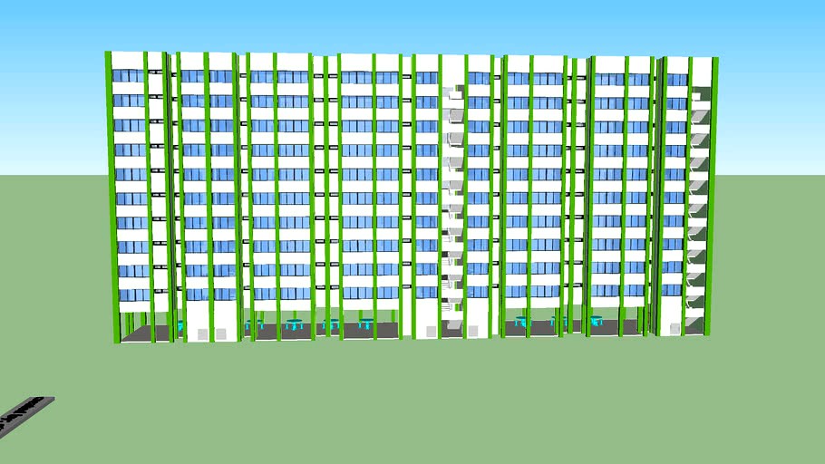 singapore HDB flat building 02 3d model