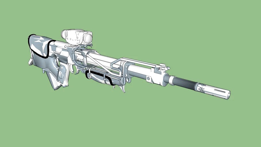 Night Watch - Legendary Scout Rifle - Destiny 2 3d model