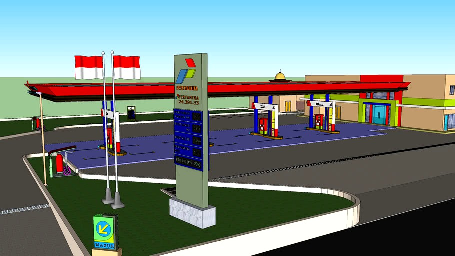 SPBU (PERTAMINA) 3d model